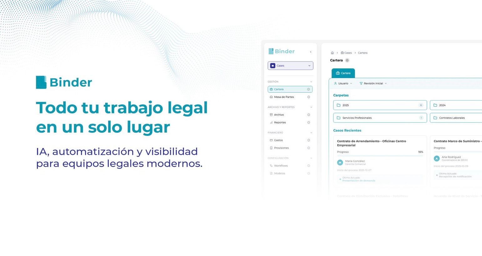 Binder - Plataforma Legal con IA | CLM y Legal Ops